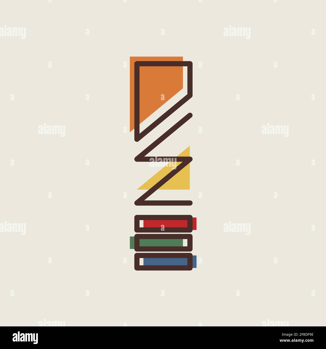 The letter I of the alphabet in modern geometric style. Abstraction ...