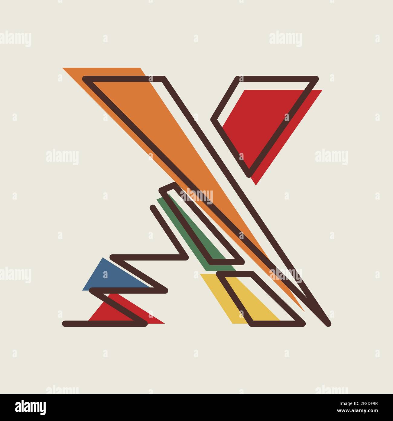The letter X of the alphabet in modern geometric style. Abstraction ...