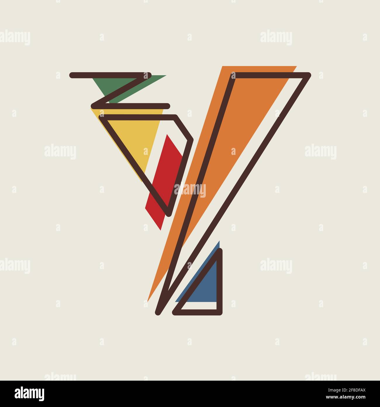 The letter Y of the alphabet in modern geometric style. Abstraction ...