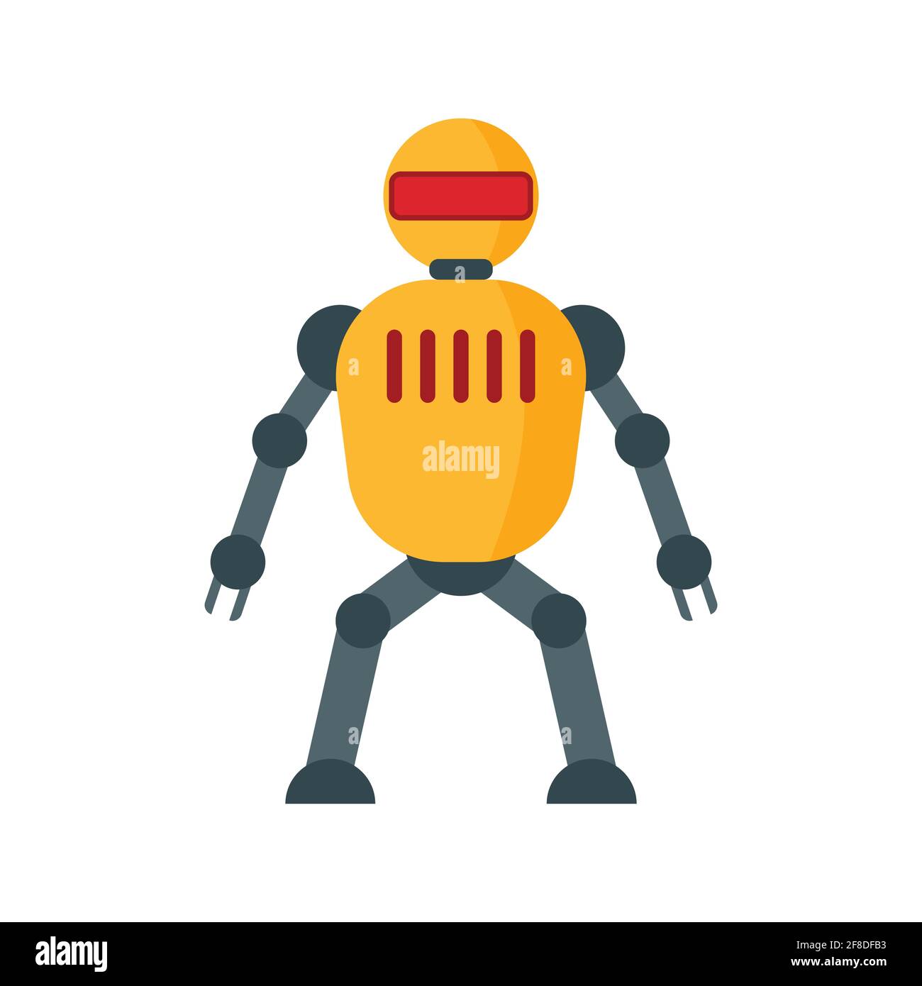 Funny robot isolated on white background. Flat style. Vector ...