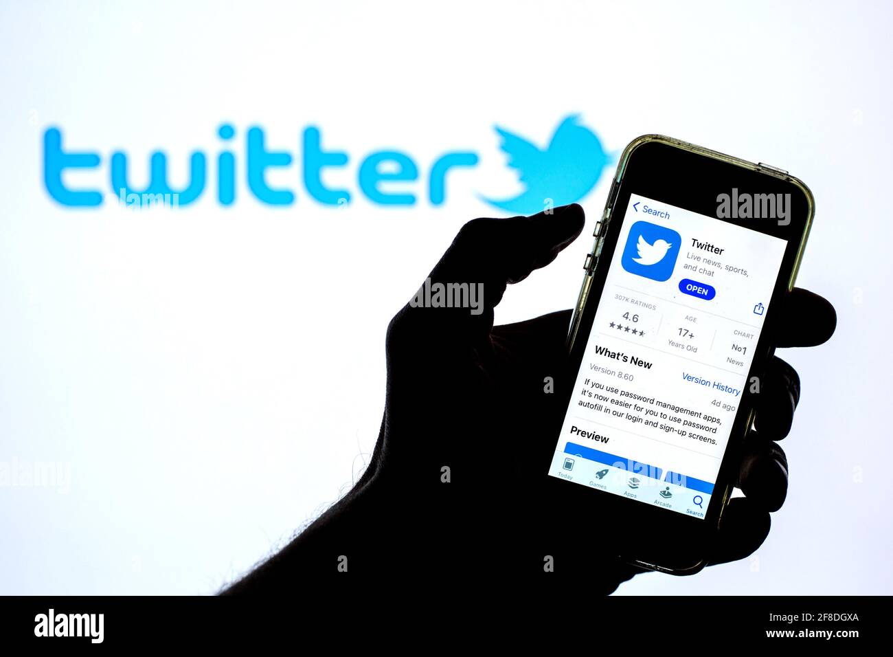 In this photo illustration a Twitter app in App Store seen displayed on ...