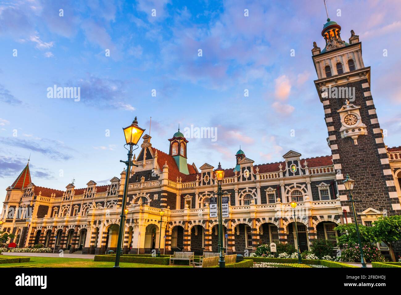 The Dunedin Railway Station, Dunedin, South Island, New Zealand Stock ...