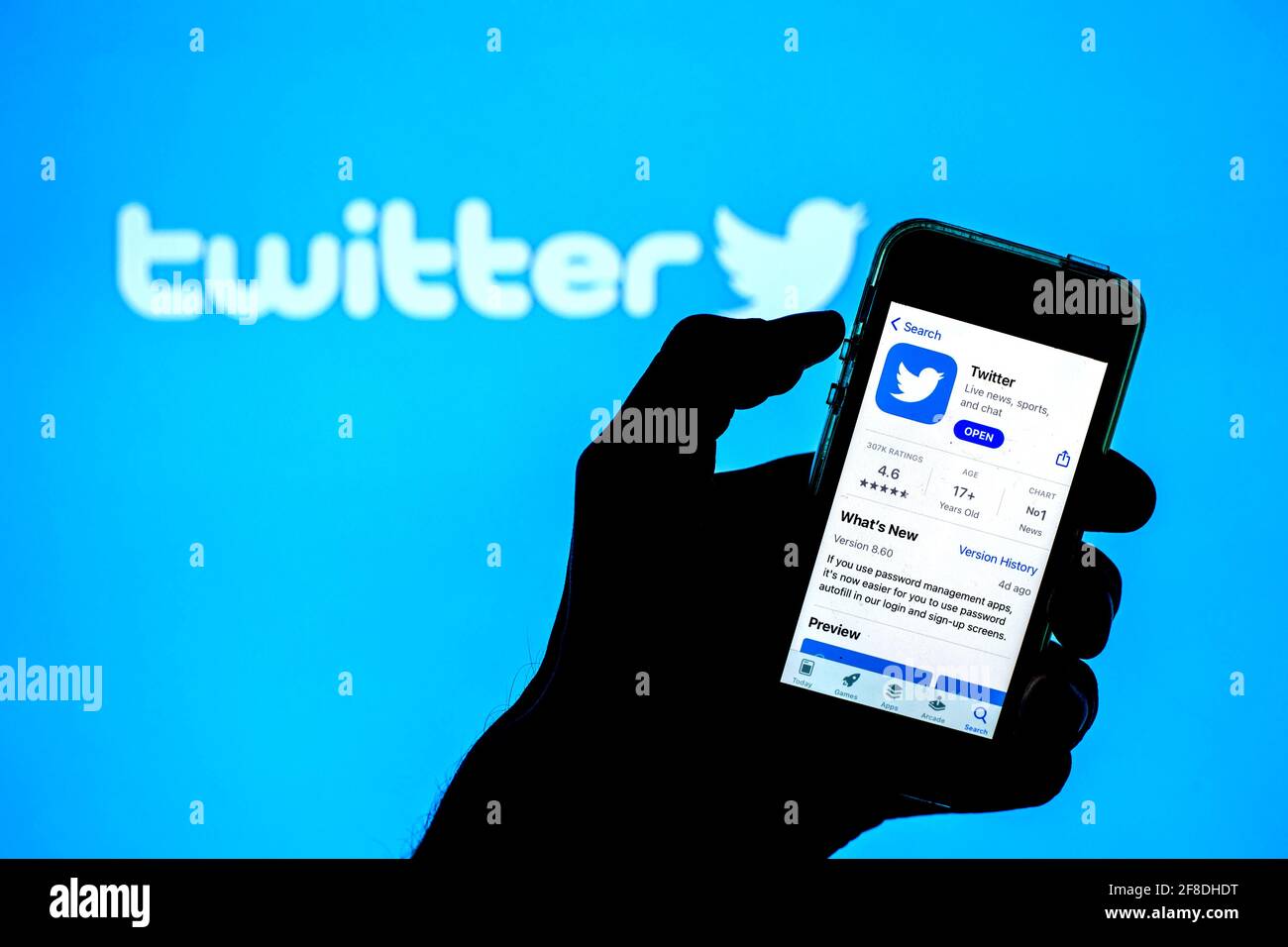 In this photo illustration a Twitter app in App Store seen displayed on ...