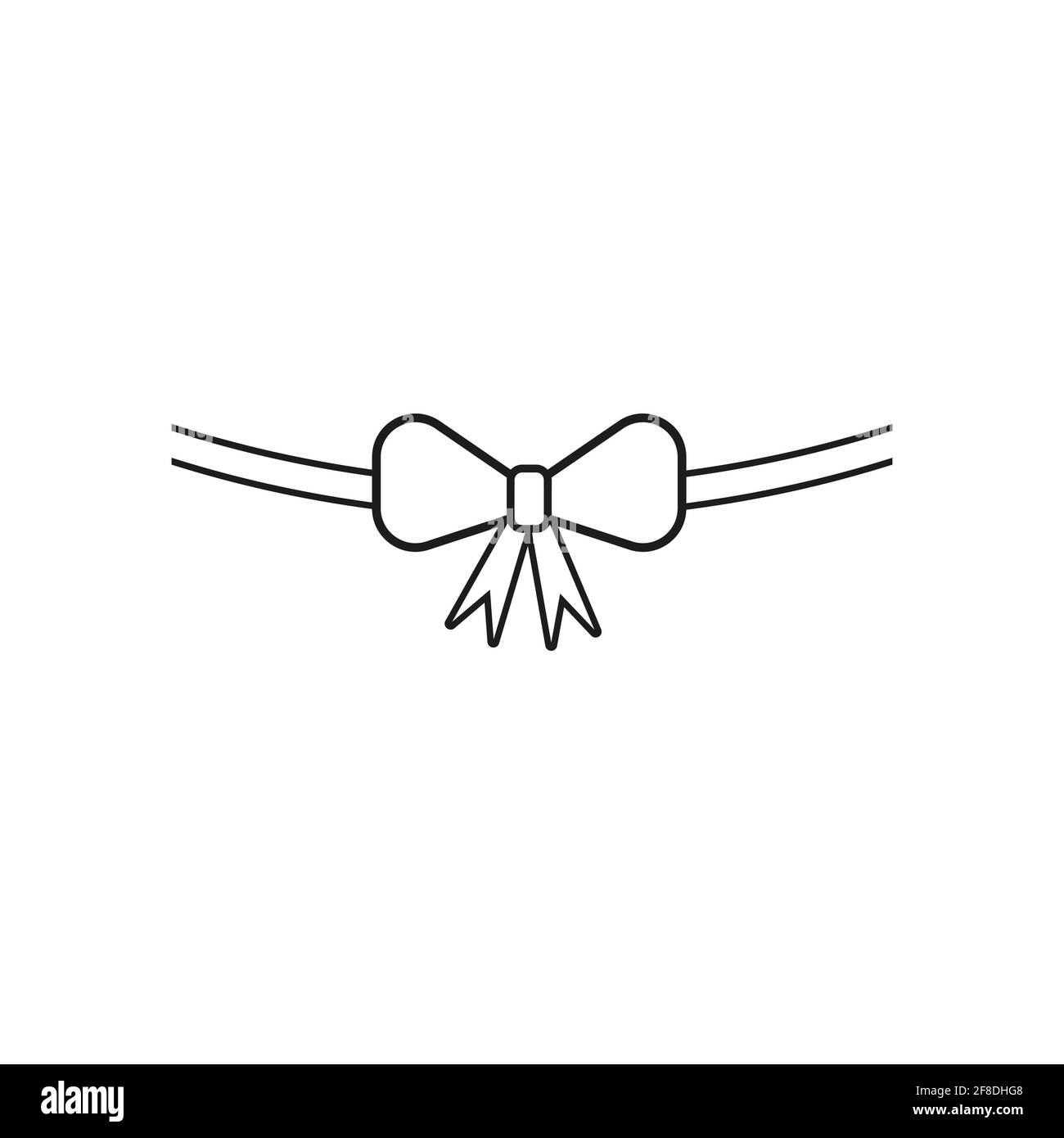 Bow Ribbon Minimalistic Flat Line Outline Stroke Icon Pictogram Symbol ...