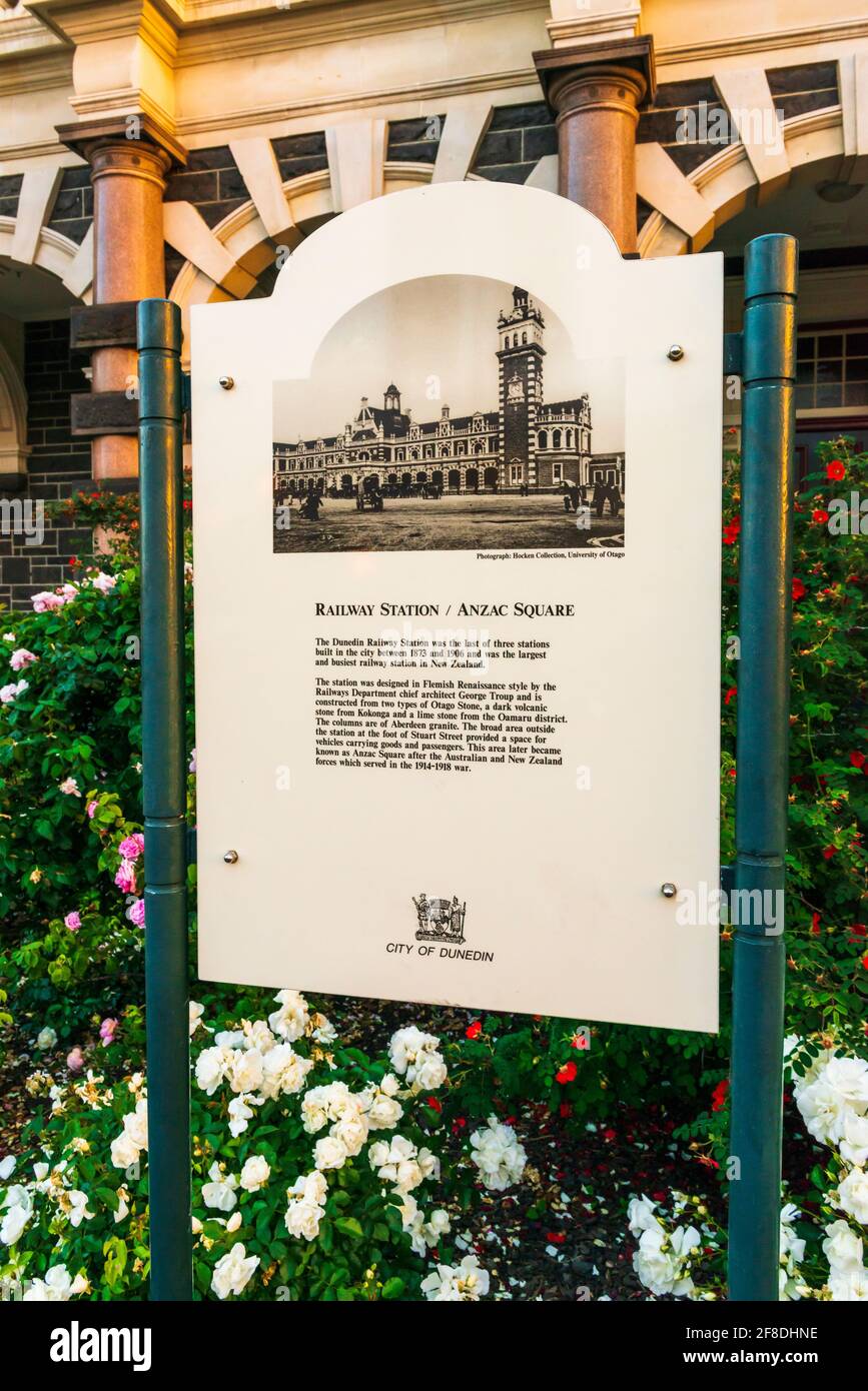 Dunedin railway station interpretive sign hi-res stock photography and ...
