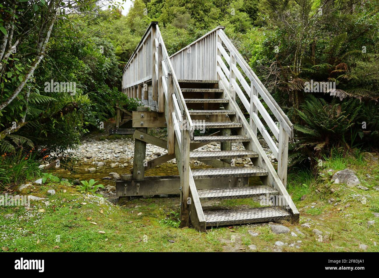 Bridge with stairs over the rive Stock Photo - Alamy