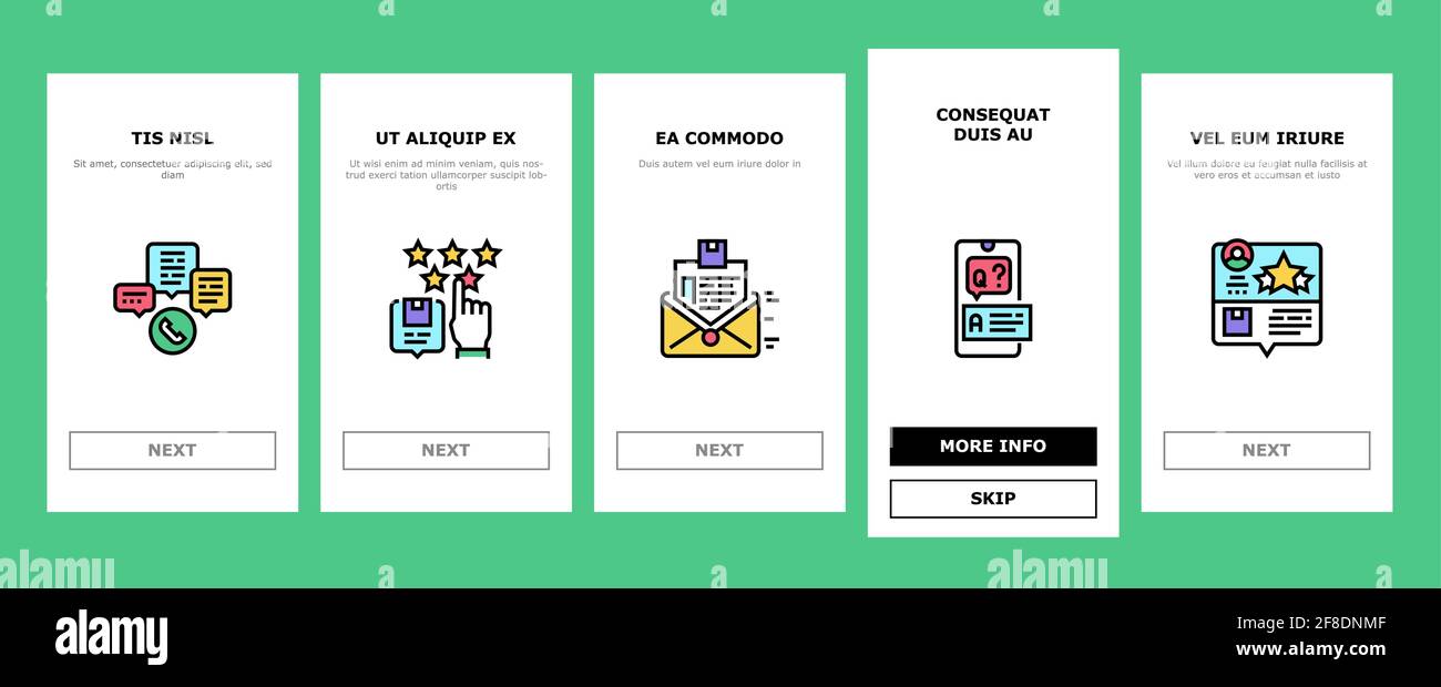 Reviews Of Customer Onboarding Icons Set Vector Stock Vector Image ...