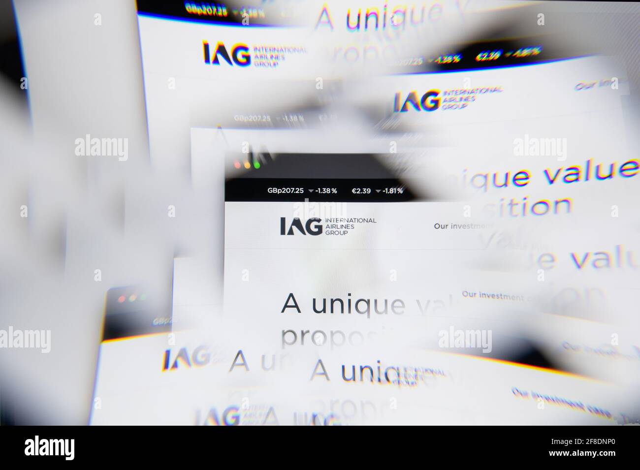 Milan, Italy - APRIL 10, 2021: international Airlines Group IAG? logo ...