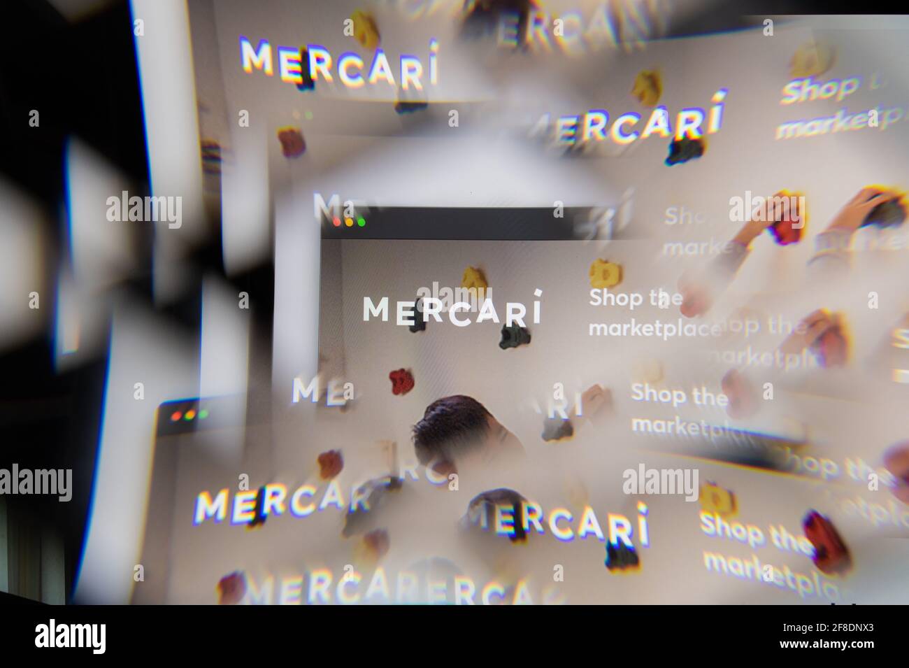 Milan, Italy - APRIL 10, 2021: MERCARI logo on laptop screen seen ...