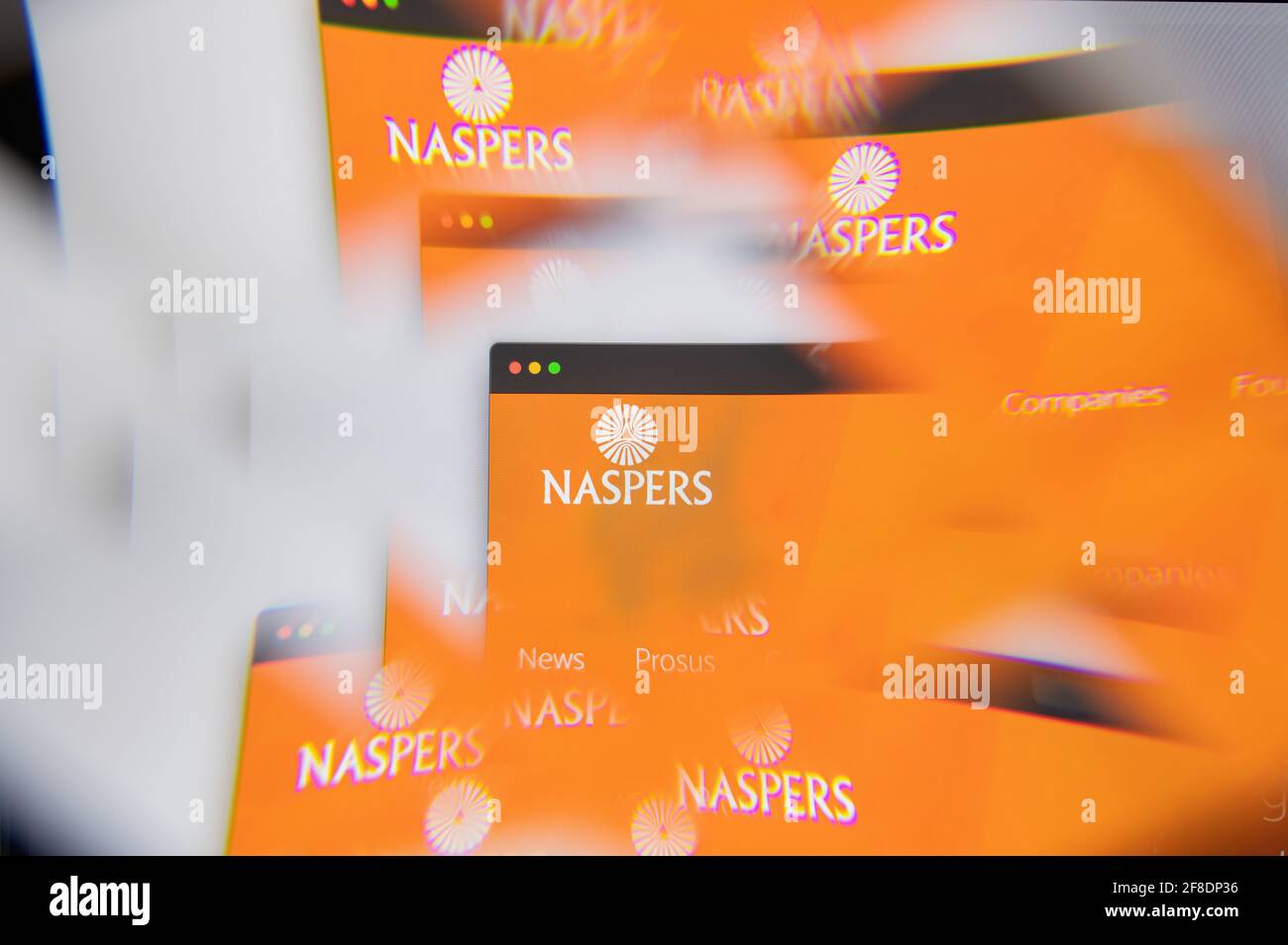 Milan, Italy - APRIL 10, 2021: Naspers logo on laptop screen seen ...
