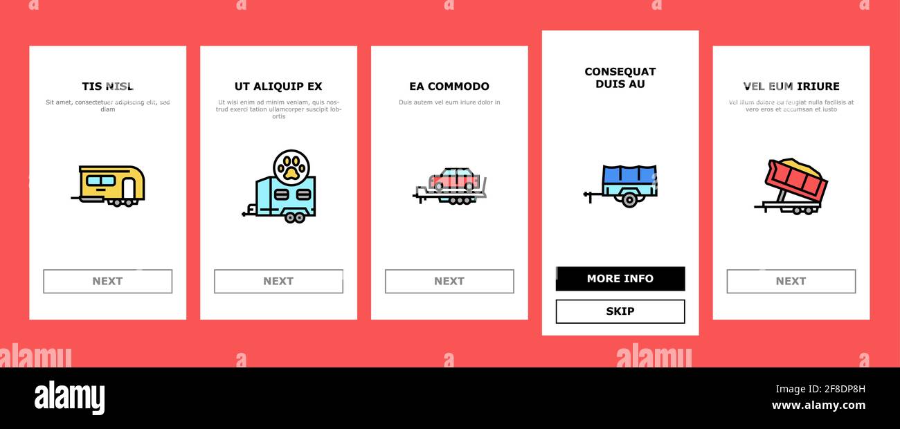 Trailer Transport Onboarding Icons Set Vector Stock Vector Image & Art ...
