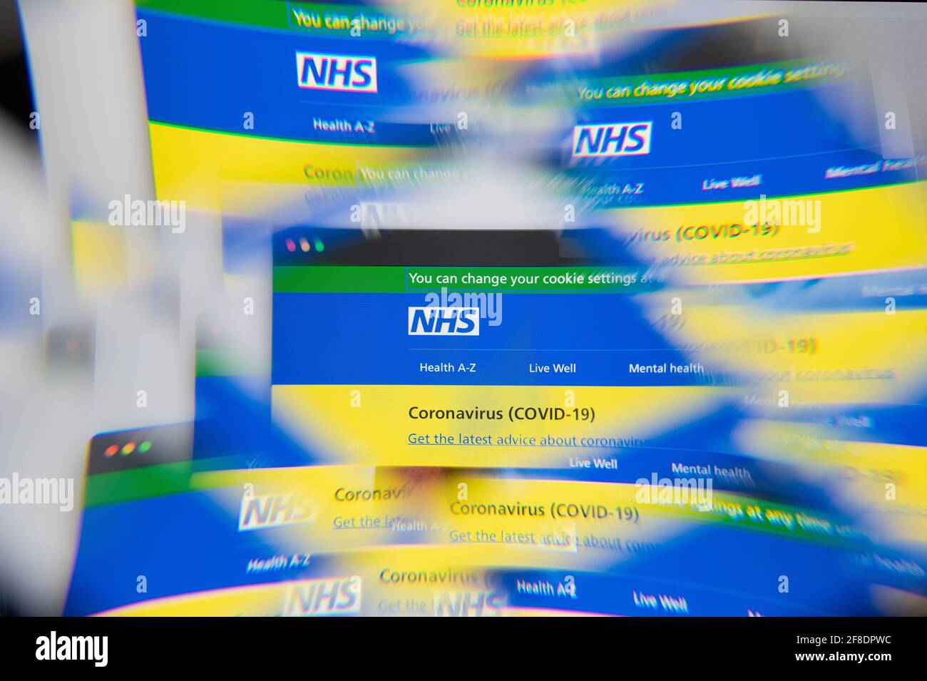 Milan, Italy - APRIL 10, 2021: NHS logo on laptop screen seen through ...