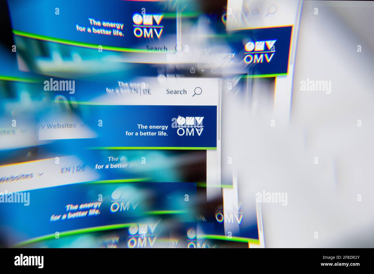 Milan, Italy - APRIL 10, 2021: OMV Group logo on laptop screen seen ...