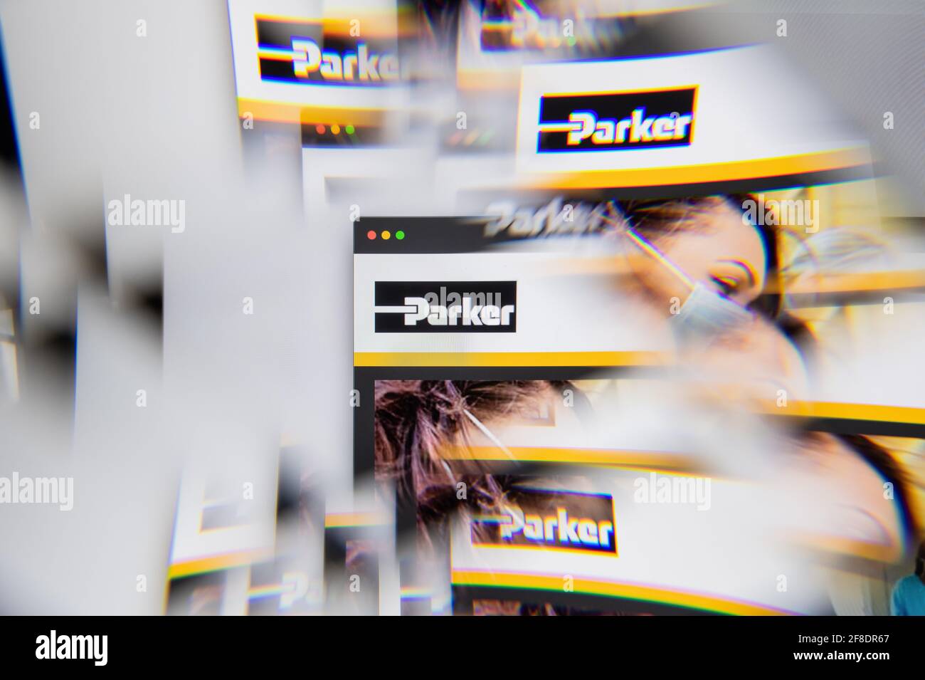 Milan, Italy - APRIL 10, 2021: Parker-Hannifin logo on laptop screen ...