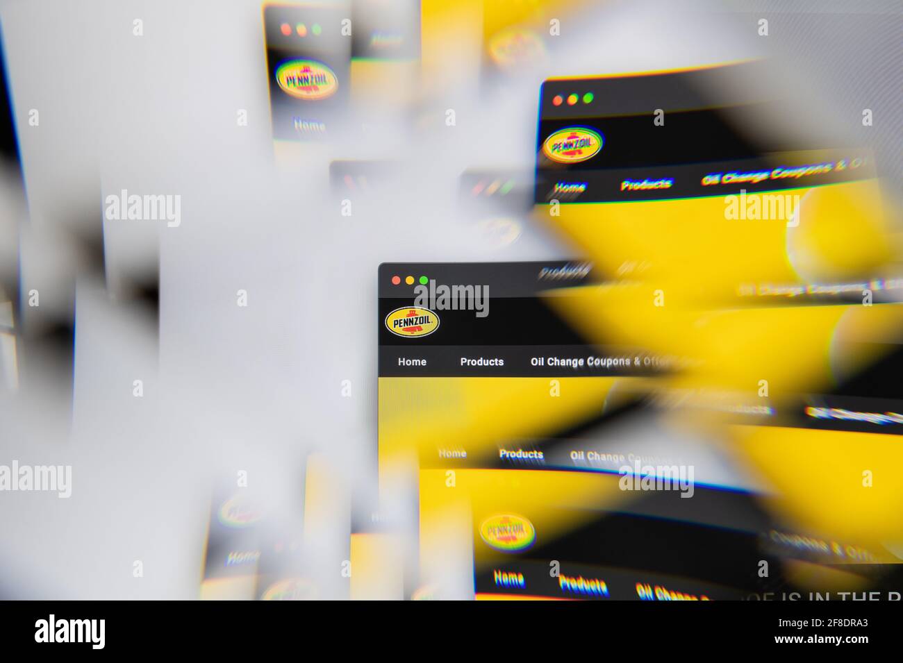 Milan, Italy - APRIL 10, 2021: Pennzoil logo on laptop screen seen ...