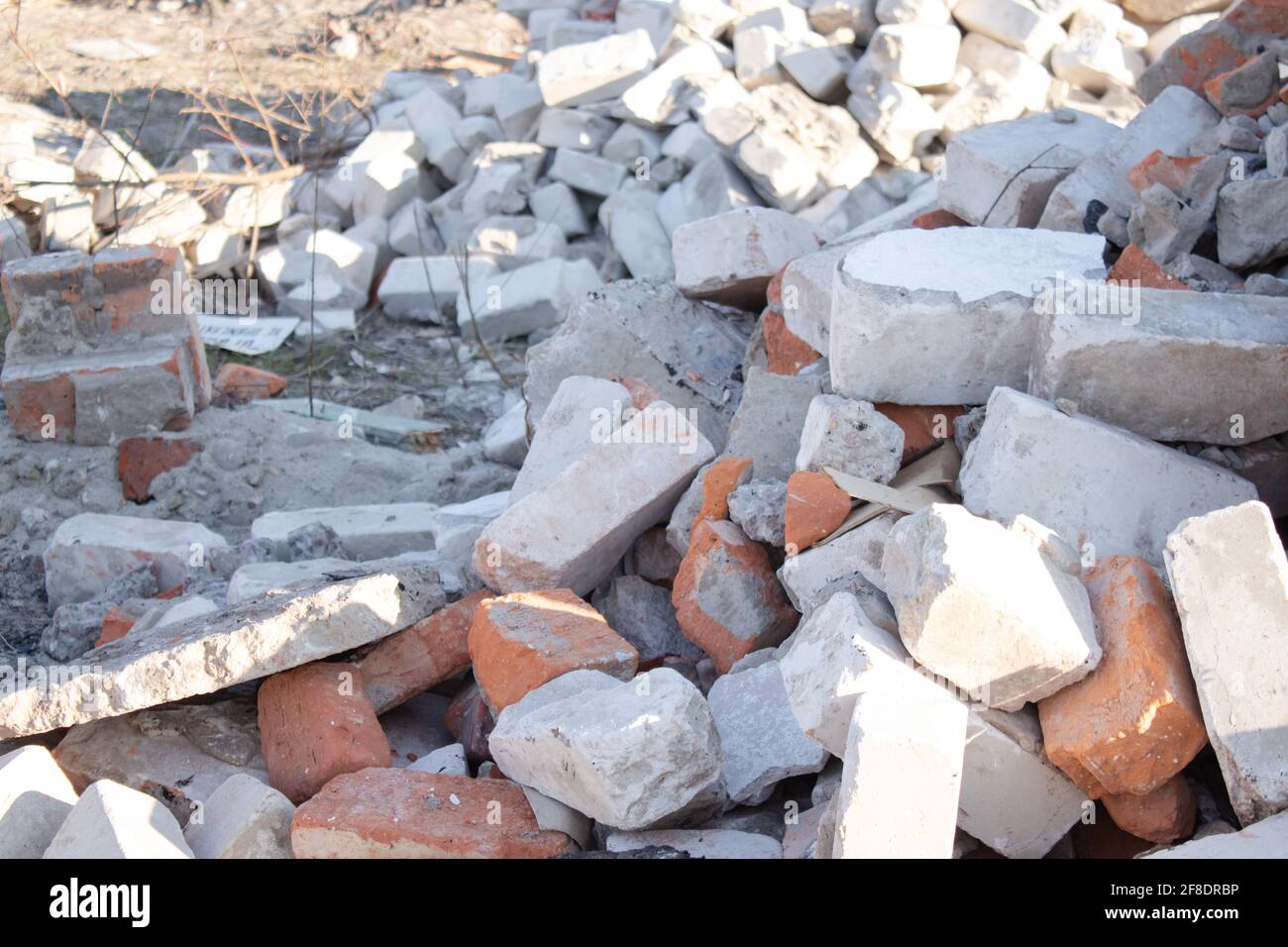 pile of old used bricks. background. construction of houses Stock Photo ...