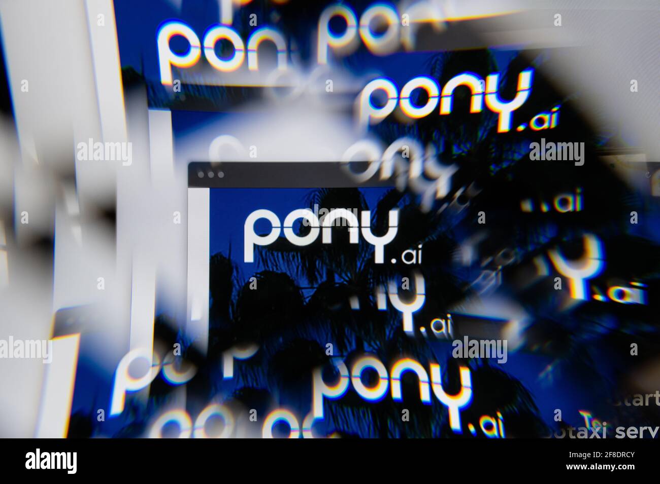 Milan, Italy - APRIL 10, 2021: Pony.ai logo on laptop screen seen ...