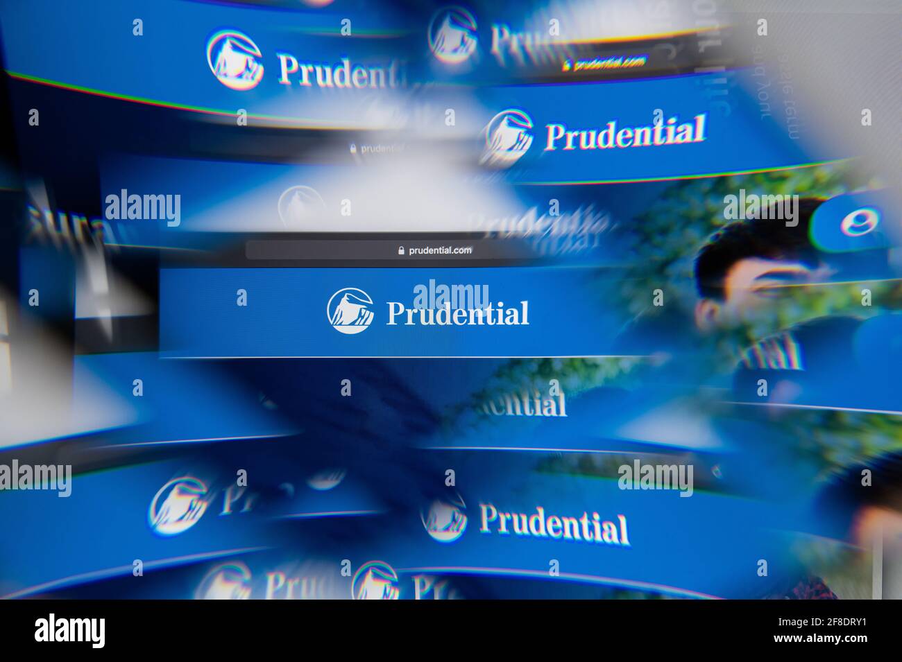 Milan, Italy - APRIL 10, 2021: Prudential logo on laptop screen seen ...