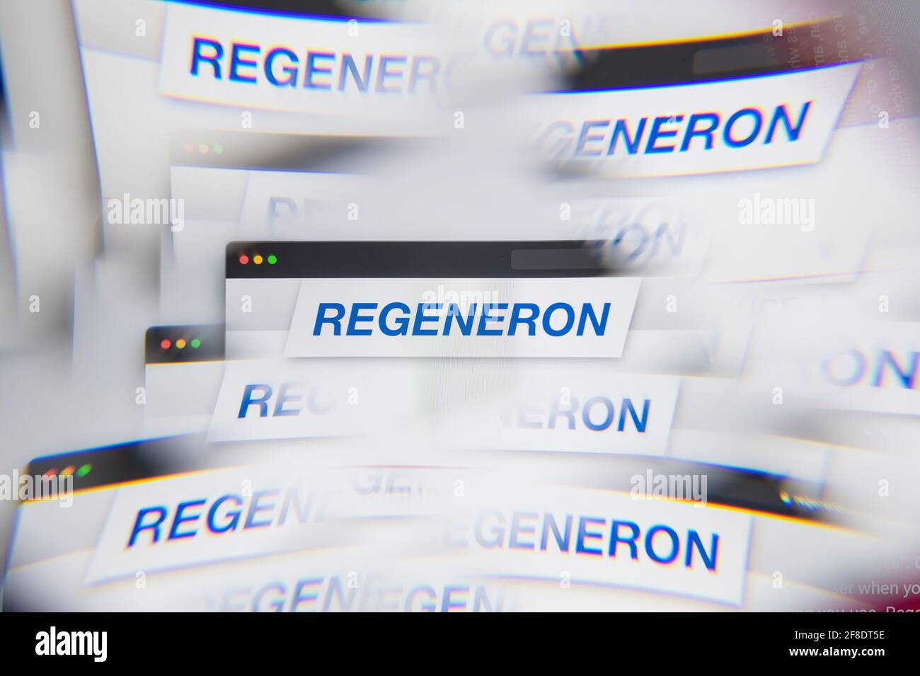 Milan, Italy - APRIL 10, 2021: Regeneron Pharmaceuticals logo on laptop ...