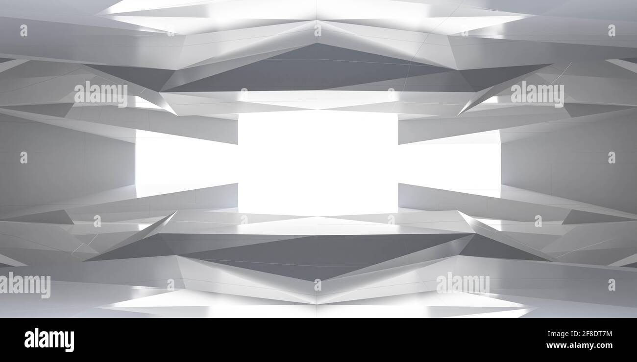 grey futuristic sci-fi design hallway 3d render illustration Stock ...