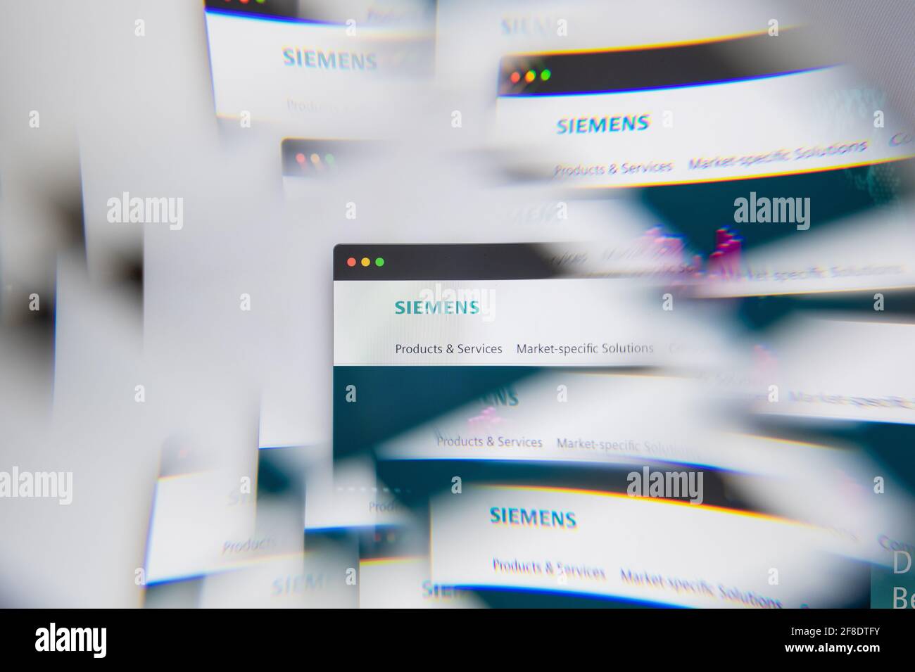 Milan, Italy - APRIL 10, 2021: Siemens India logo on laptop screen seen ...