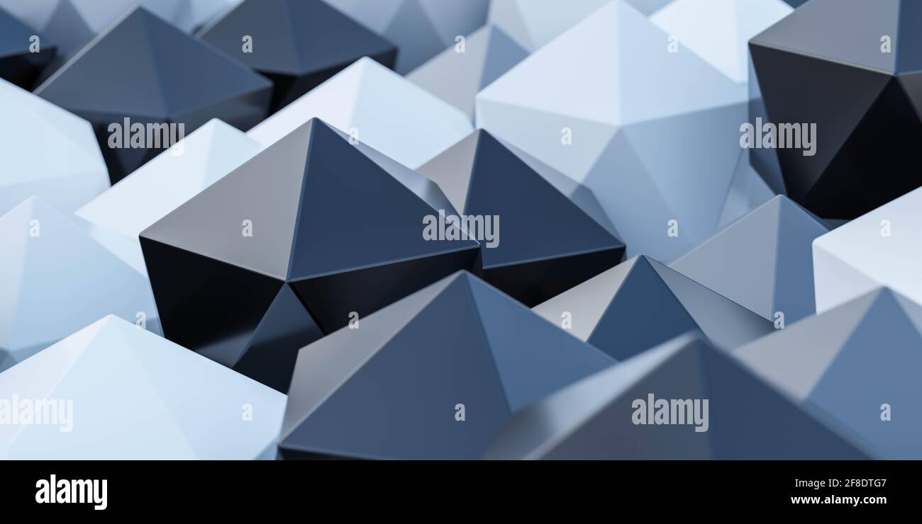 abstract blue polygon geometric shape pattern 3d render illustration ...