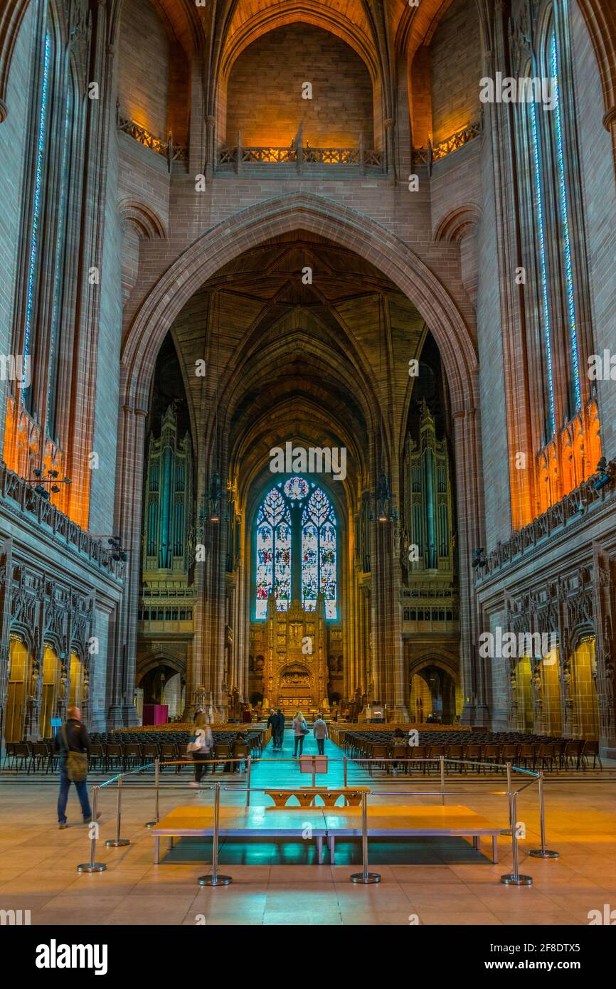 LIVERPOOL, UNITED KINGDOM, APRIL 7, 2017: Interior of the Liverpool ...