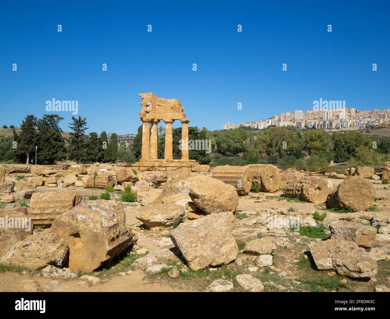 The reconstructed columns of Temple of Castor and Pollux by the ...