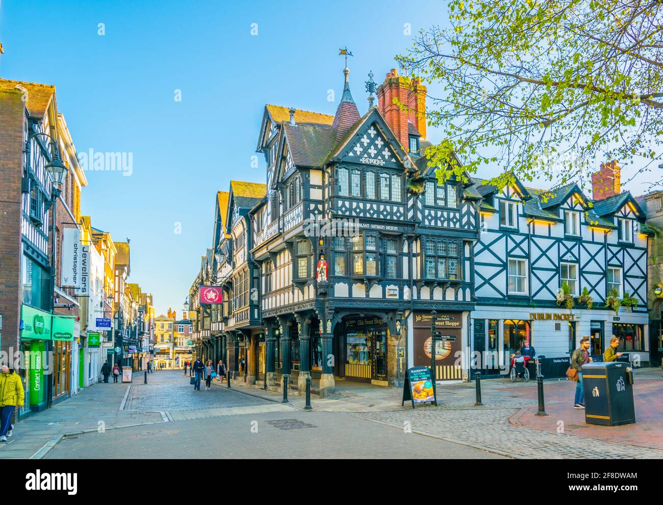 CHESTER, UNITED KINGDOM, APRIL 7, 2017: Traditional tudor houses ...