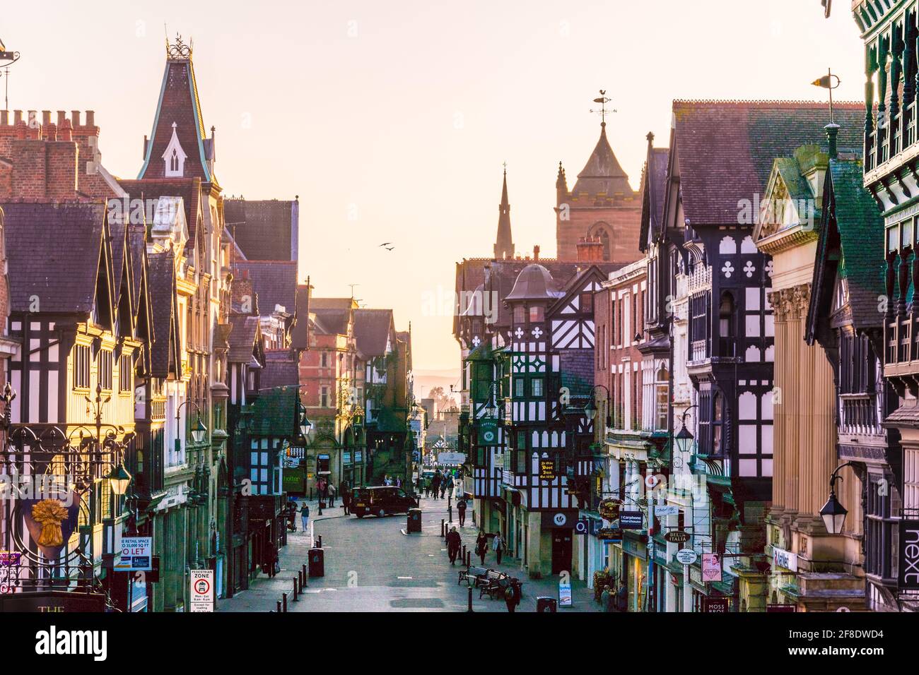 CHESTER, UNITED KINGDOM, APRIL 7, 2017: Traditional tudor houses ...