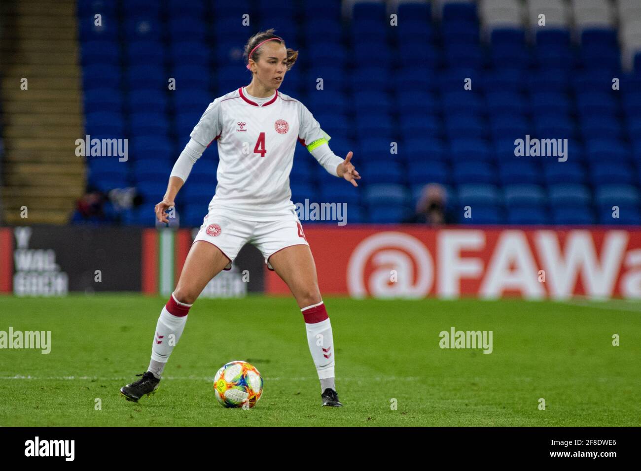 Rikke Sevecke of Denmark in action Wales v Denmark International Women ...