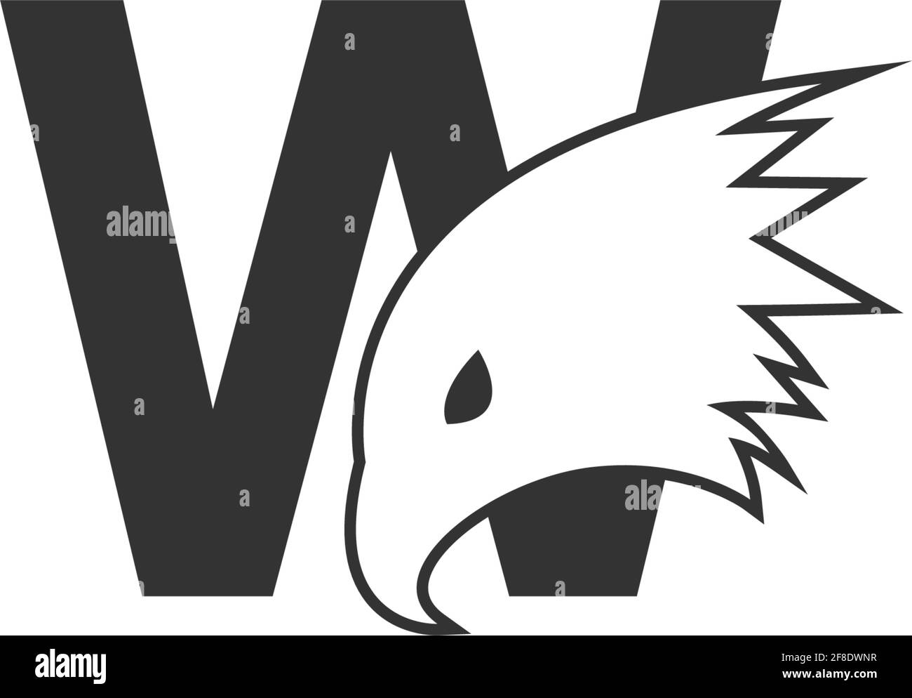 Letter W logo icon with falcon head design symbol template vector Stock ...