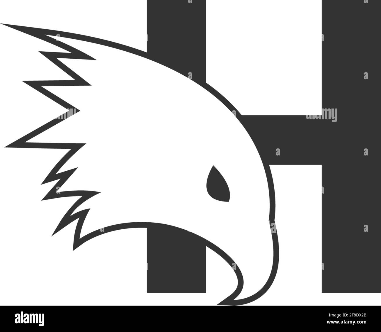 Letter H logo icon with falcon head design symbol template vector Stock ...