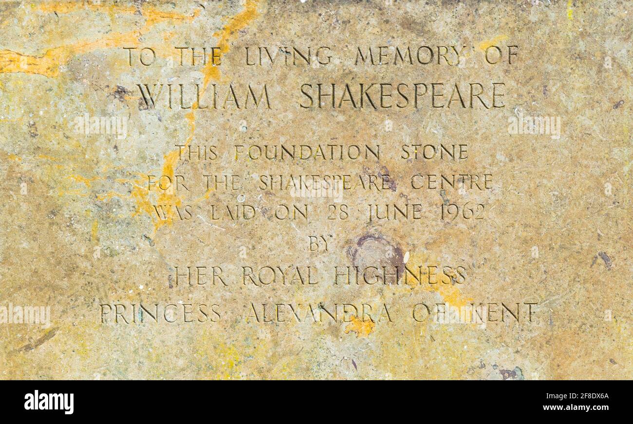 STRATFORD UPON AVON, UNITED KINGDOM, APRIL 8, 2017: Founding stone of ...