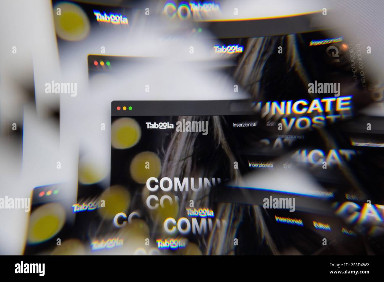 Milan, Italy - APRIL 10, 2021: Taboola logo on laptop screen seen ...