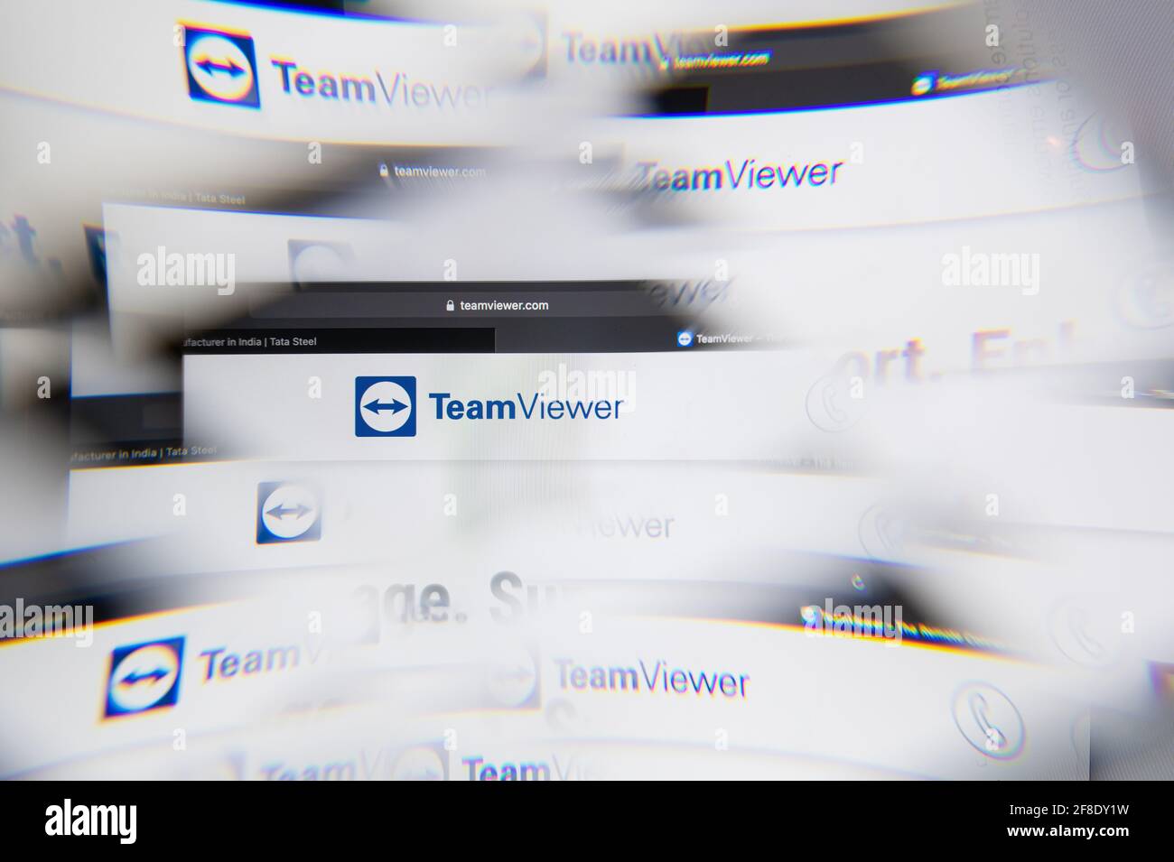 Milan, Italy - APRIL 10, 2021: TEAMVIEWER logo on laptop screen seen ...