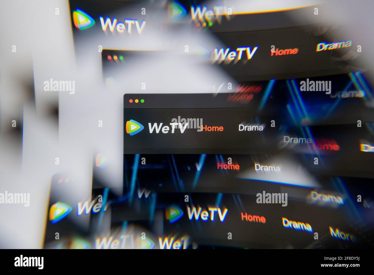 Milan, Italy - APRIL 10, 2021: Tencent Video logo on laptop screen seen ...