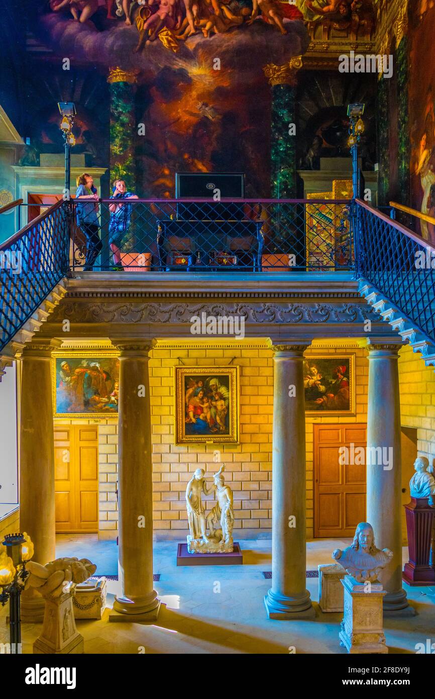 STAMFORD, UNITED KINGDOM, APRIL 9, 2017: Interior of the Burghley house ...