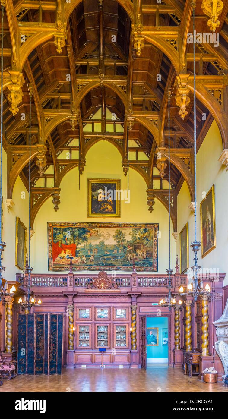 STAMFORD, UNITED KINGDOM, APRIL 9, 2017: Interior of the Burghley house ...
