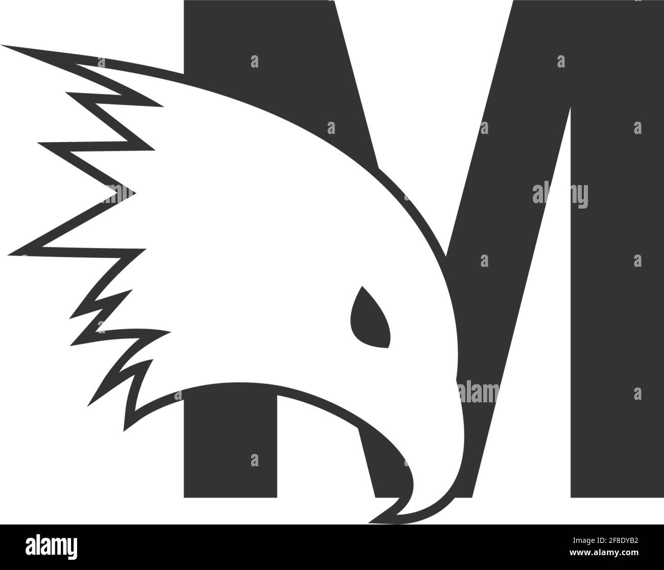Letter M logo icon with falcon head design symbol template vector Stock ...