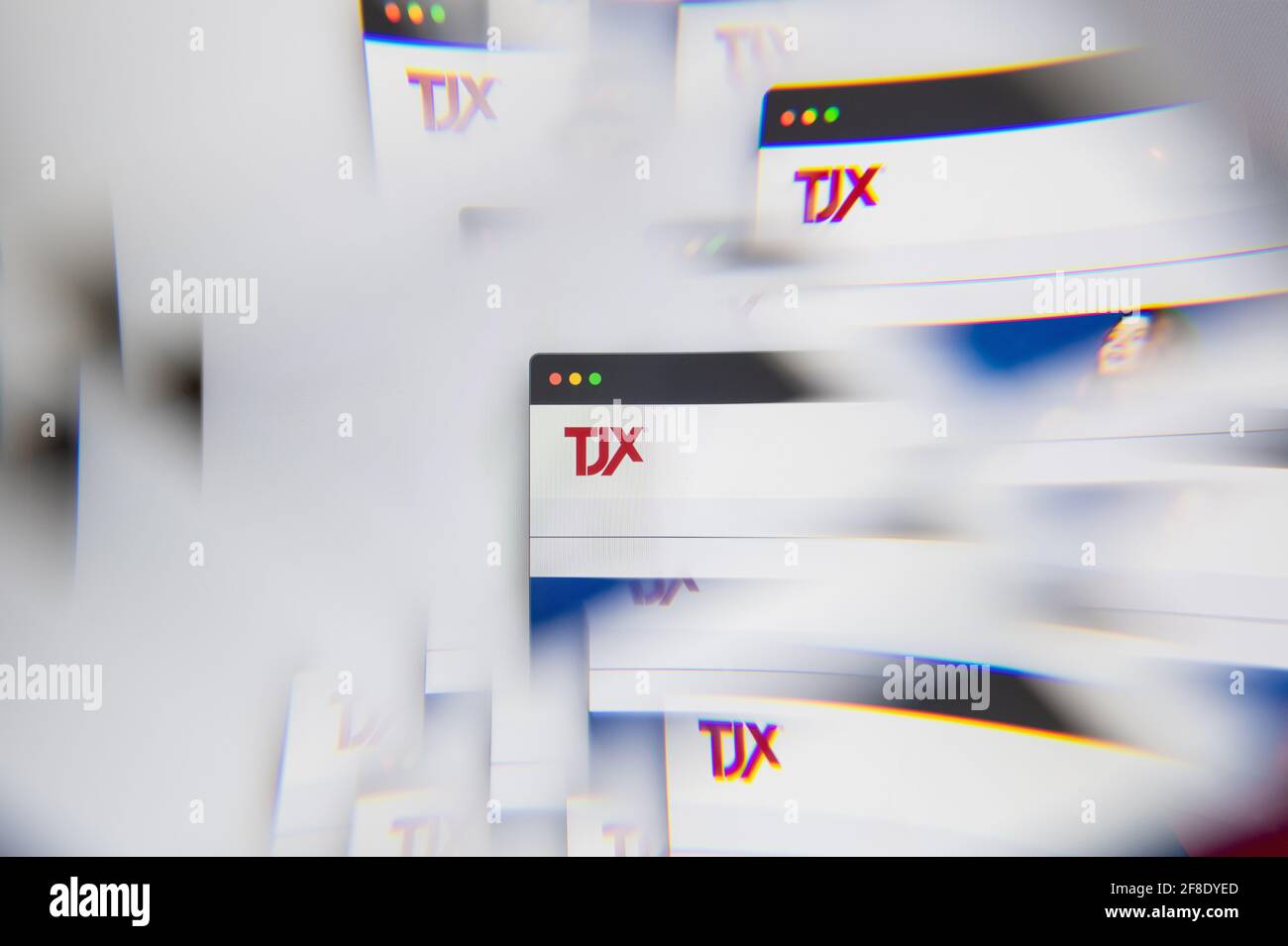 Milan, Italy - APRIL 10, 2021: TJX Cos logo on laptop screen seen ...