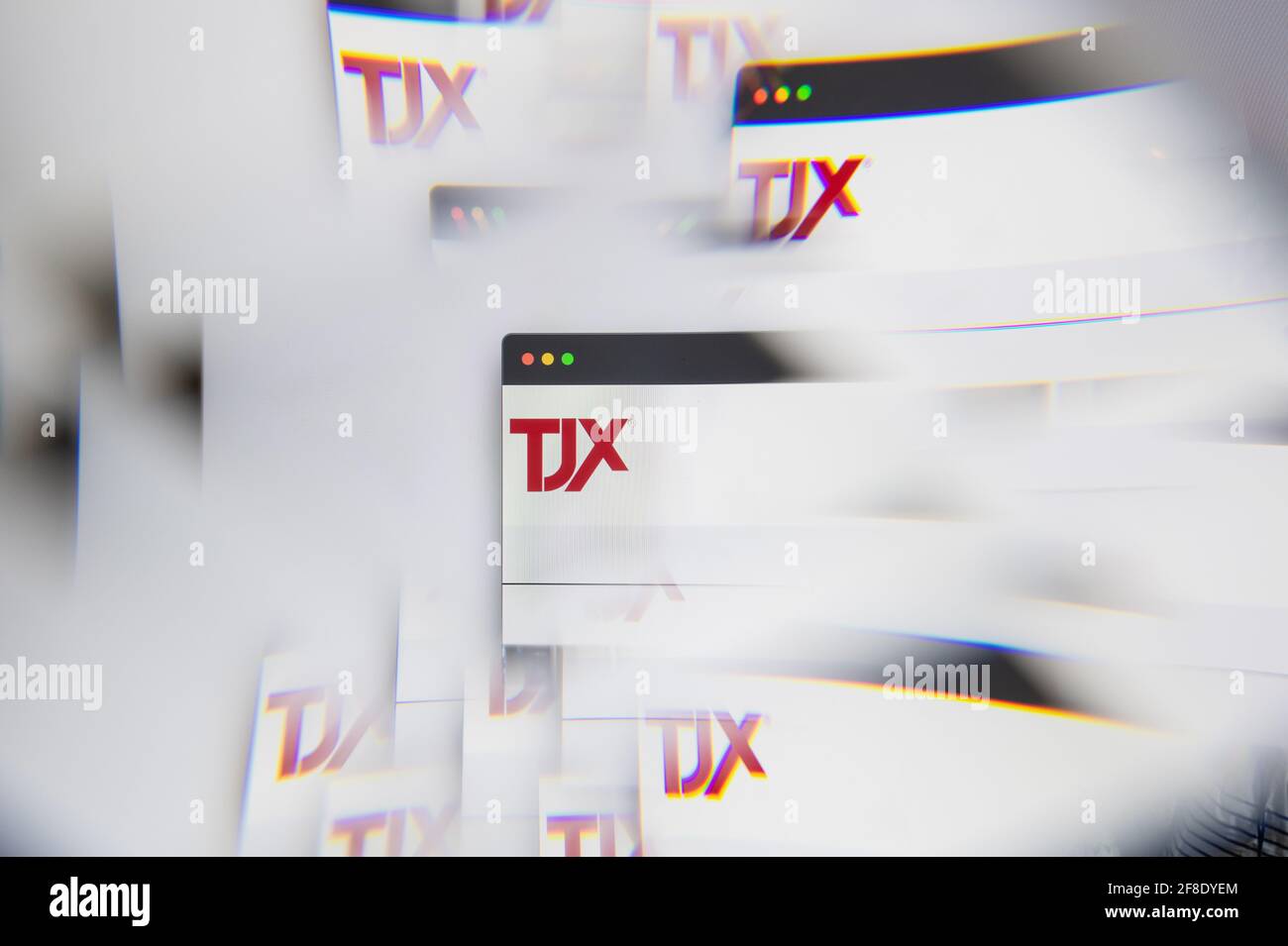 Milan, Italy - APRIL 10, 2021: TJX Cos logo on laptop screen seen ...