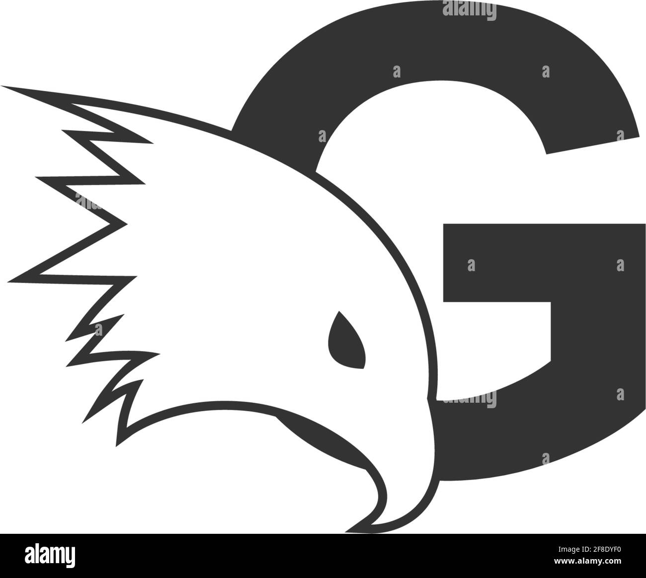 Letter G logo icon with falcon head design symbol template vector Stock ...