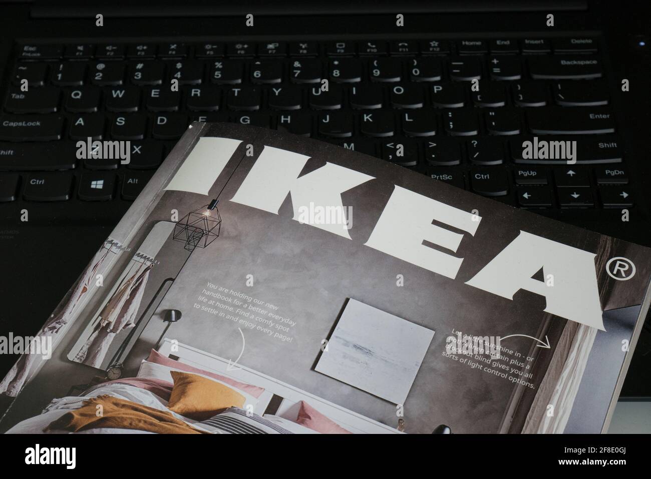ikea catalog and computer keyboard Stock Photo - Alamy