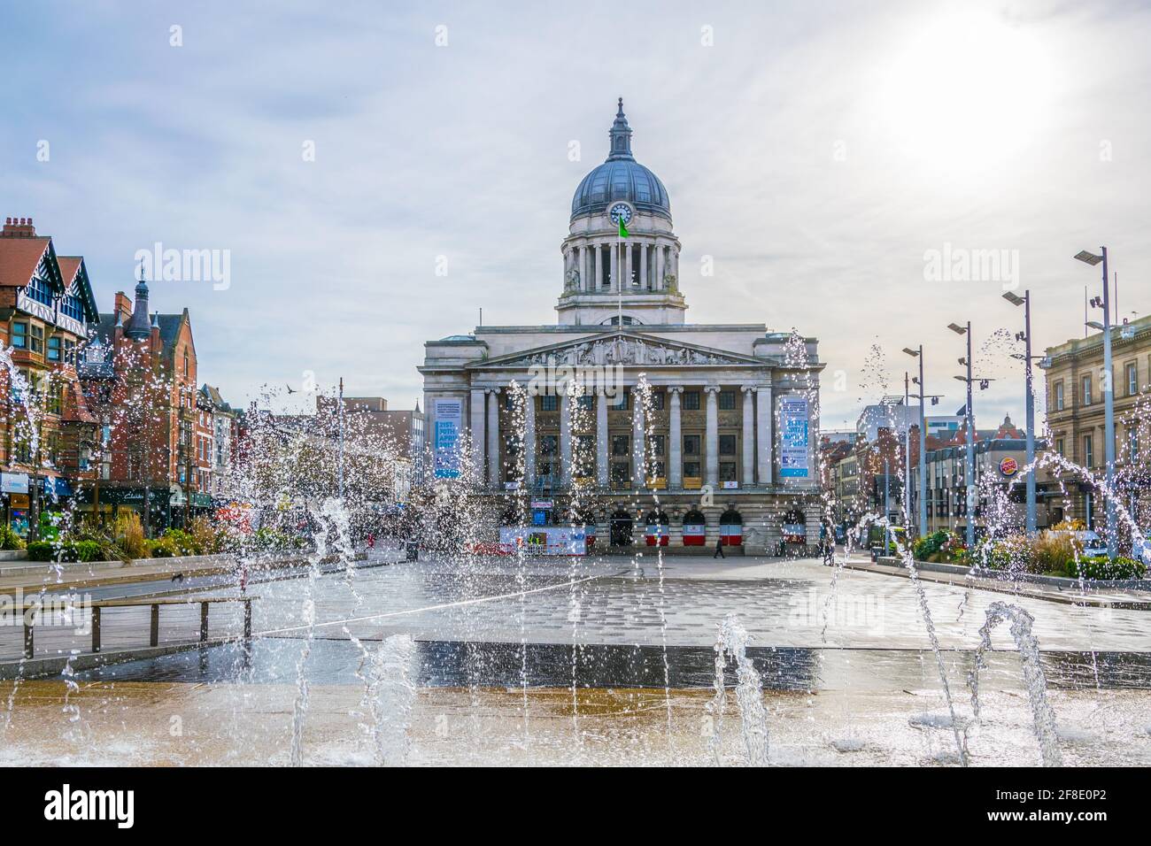 NOTTINGHAM, UNITED KINGDOM, APRIL 11, 2017: View of the town hall in ...