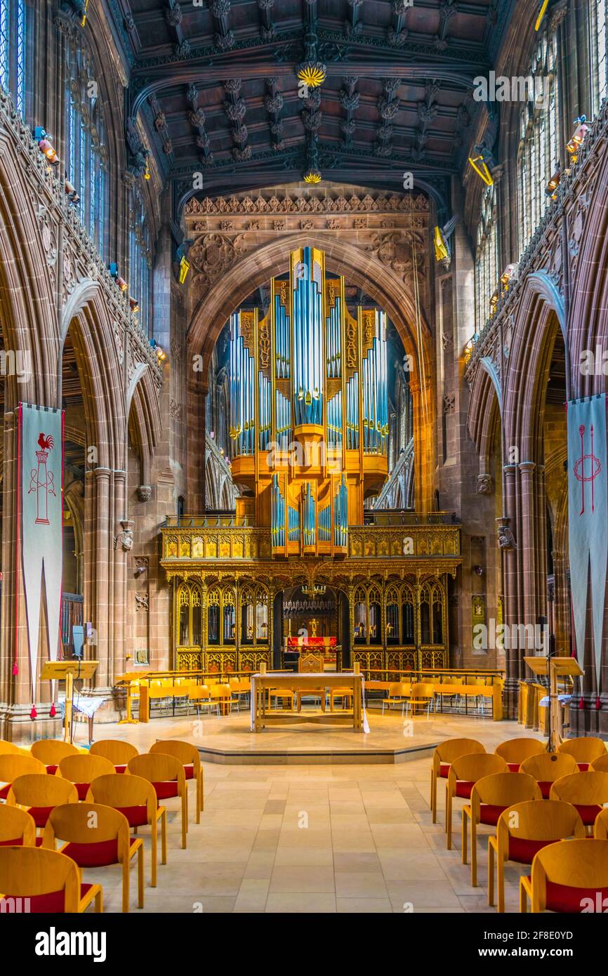 MANCHESTER, UNITED KINGDOM, APRIL 11, 2017: Interior of the Manchester ...