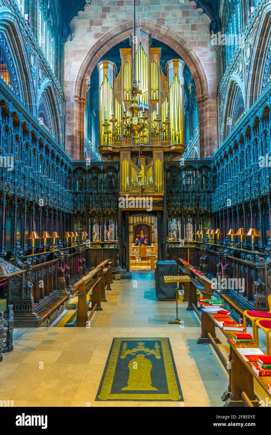 MANCHESTER, UNITED KINGDOM, APRIL 11, 2017: Interior of the Manchester ...