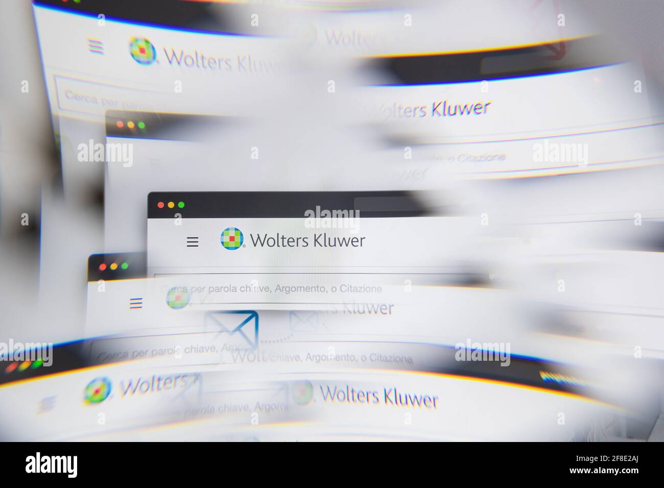 Milan, Italy - APRIL 10, 2021: Wolters Kluwer logo on laptop screen ...