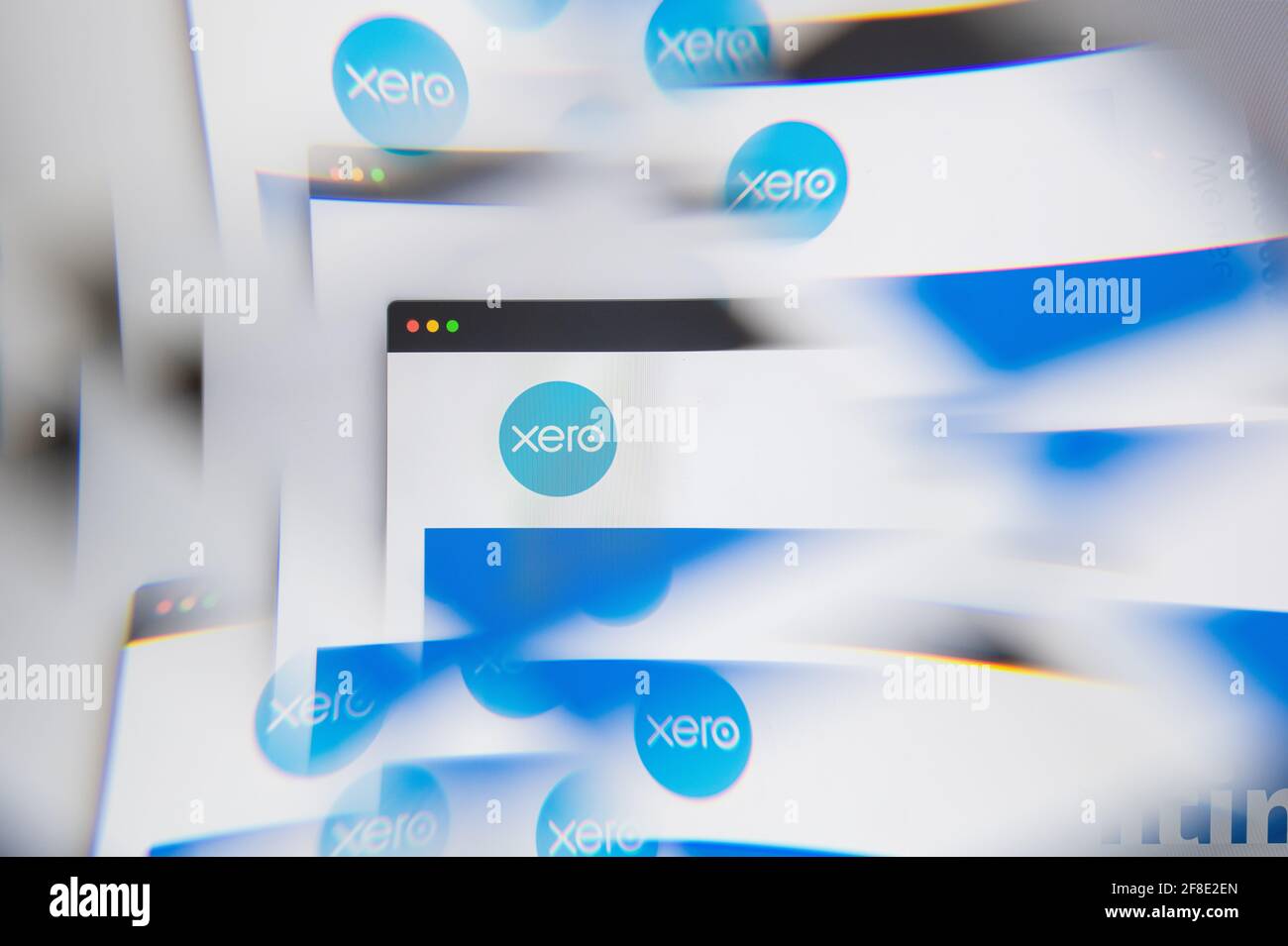 Milan, Italy - APRIL 10, 2021: Xero logo on laptop screen seen through ...
