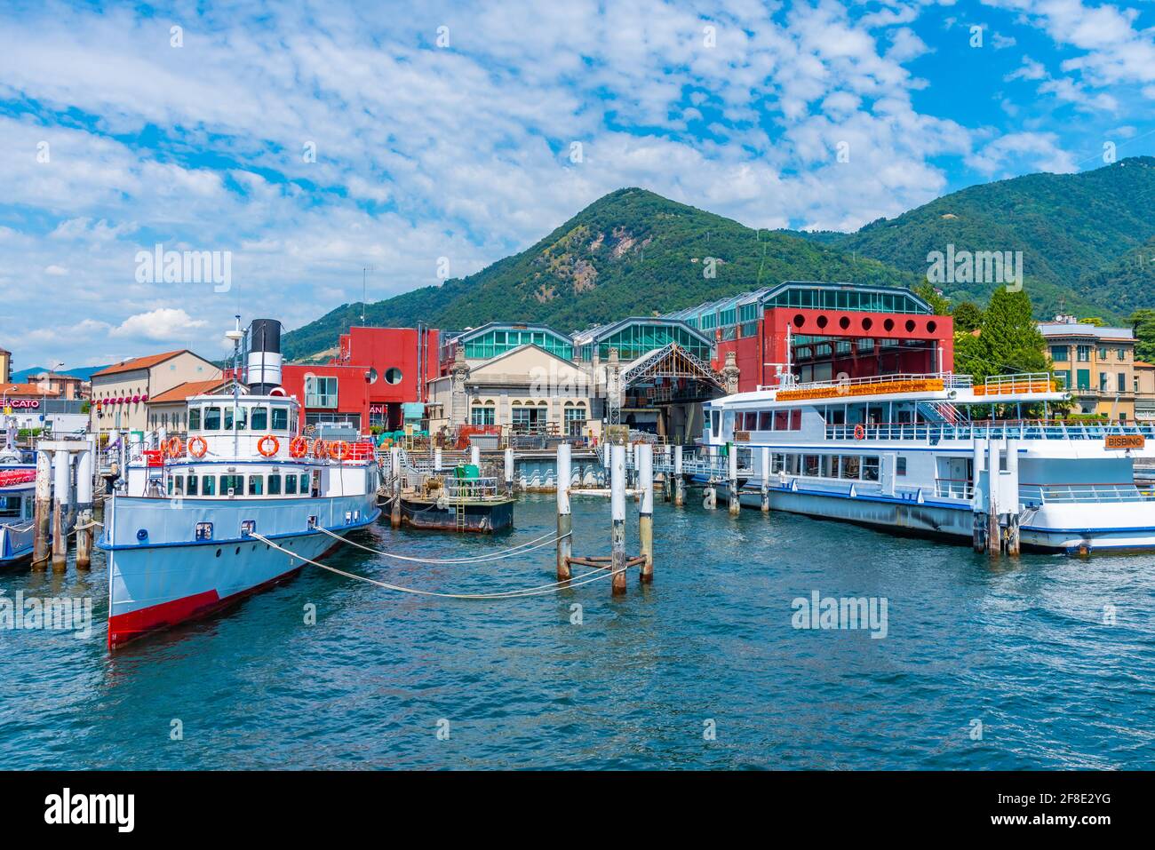 TAVERNOLA, ITALY, JULY 17, 2019: Tavernola village at lake Como in ...